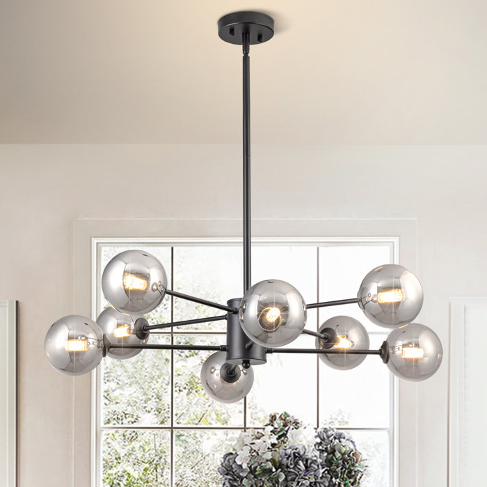 Wrought Studio Jerikah 8 - Light Sputnik Modern Linear Chandelier Kitchen Island Lighting Bubble ...